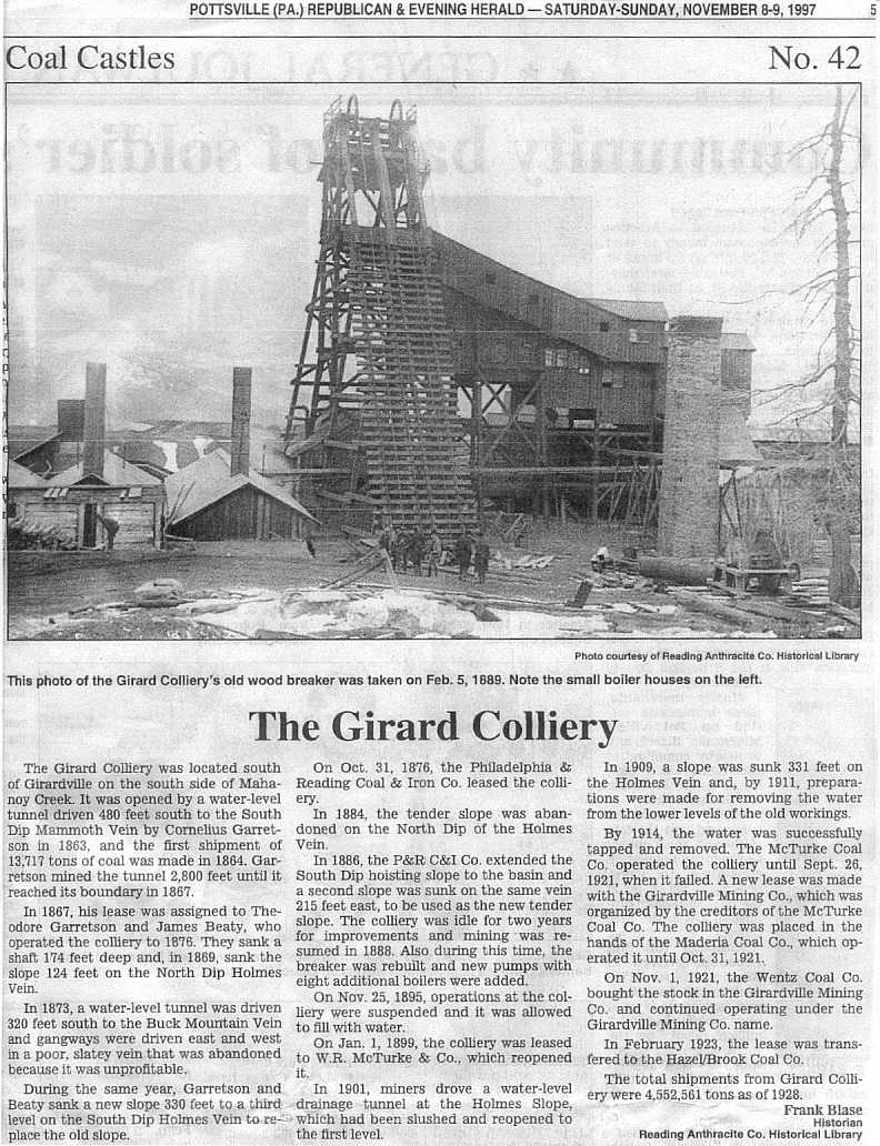 Schuylkill PAGenWeb Coal Castles