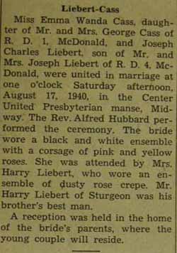 LIEBERT Grooms_McDonald PA Marriage Notices_Washington County PA ...